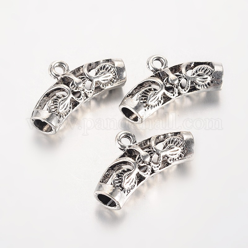 Wholesale Tibetan Style Hollow Alloy Tube Bails - Pandahall.com