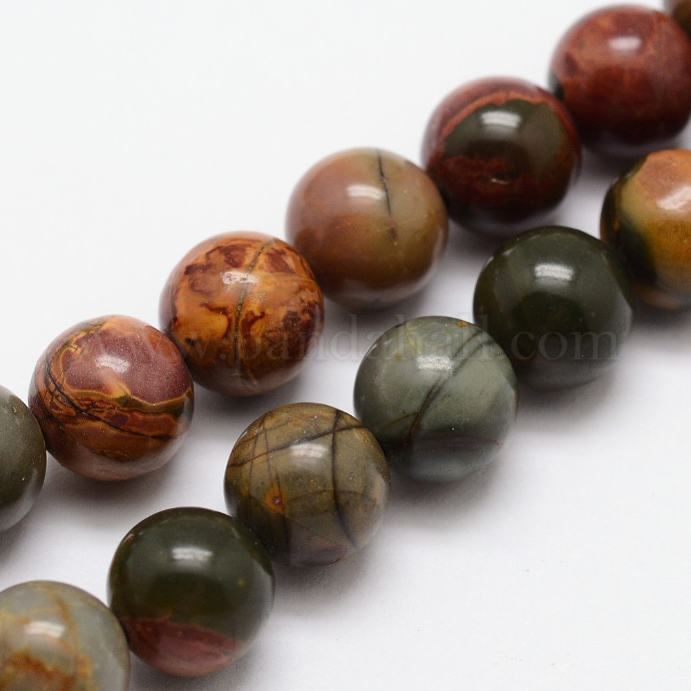 Wholesale Natural Polychrome Jasper/Picasso Stone/Picasso Jasper Bead ...