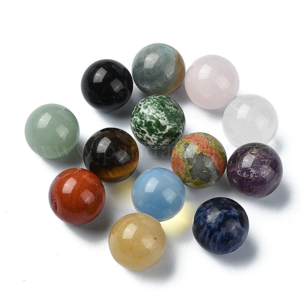 Wholesale Natural & Synthetic Mixed Gemstone Round Ball Beads ...
