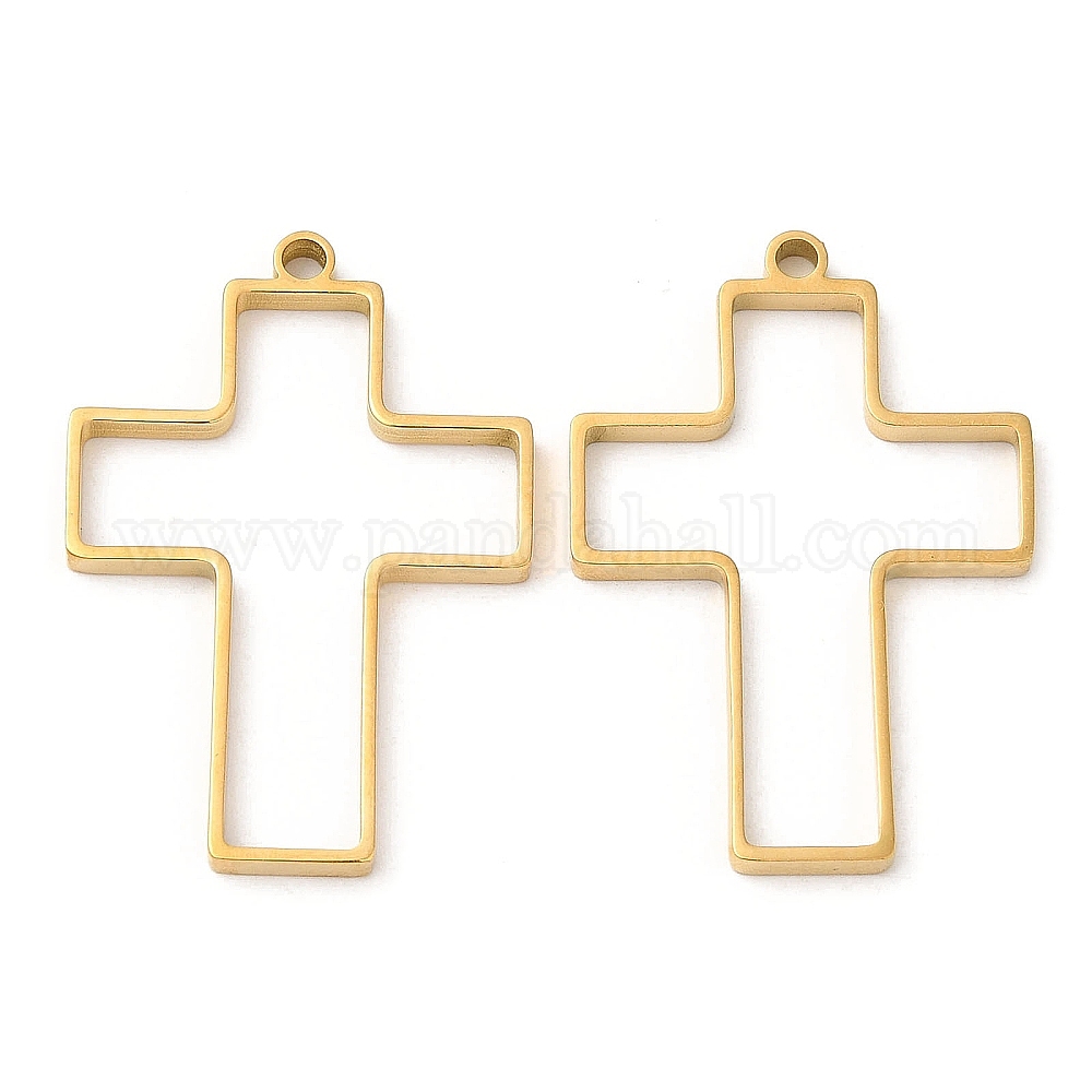 Wholesale 304 Stainless Steel Open Back Bezel Cross Pendants ...