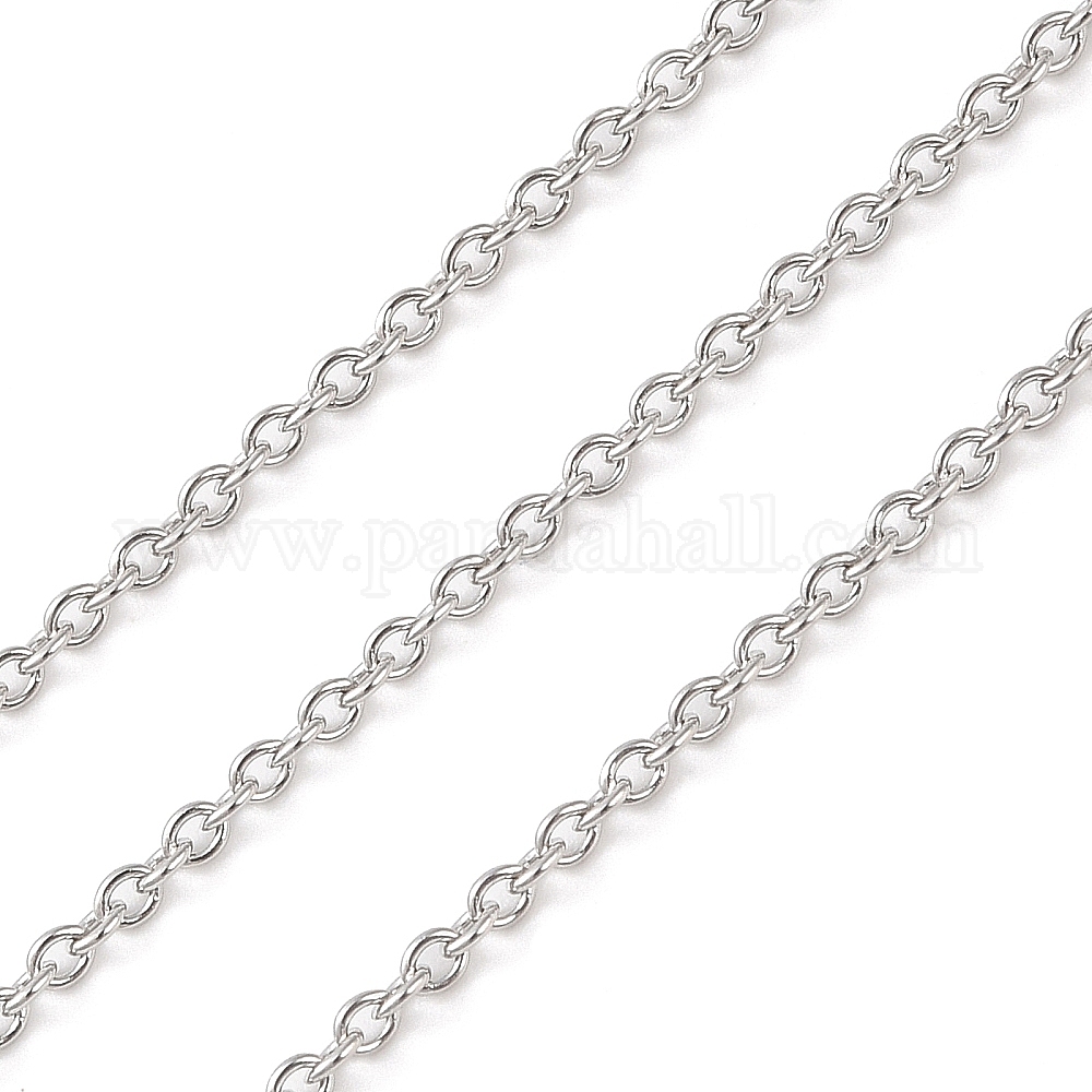 Wholesale Anti-Tarnish Rhodium Plated 925 Sterling Silver Cable Chains ...