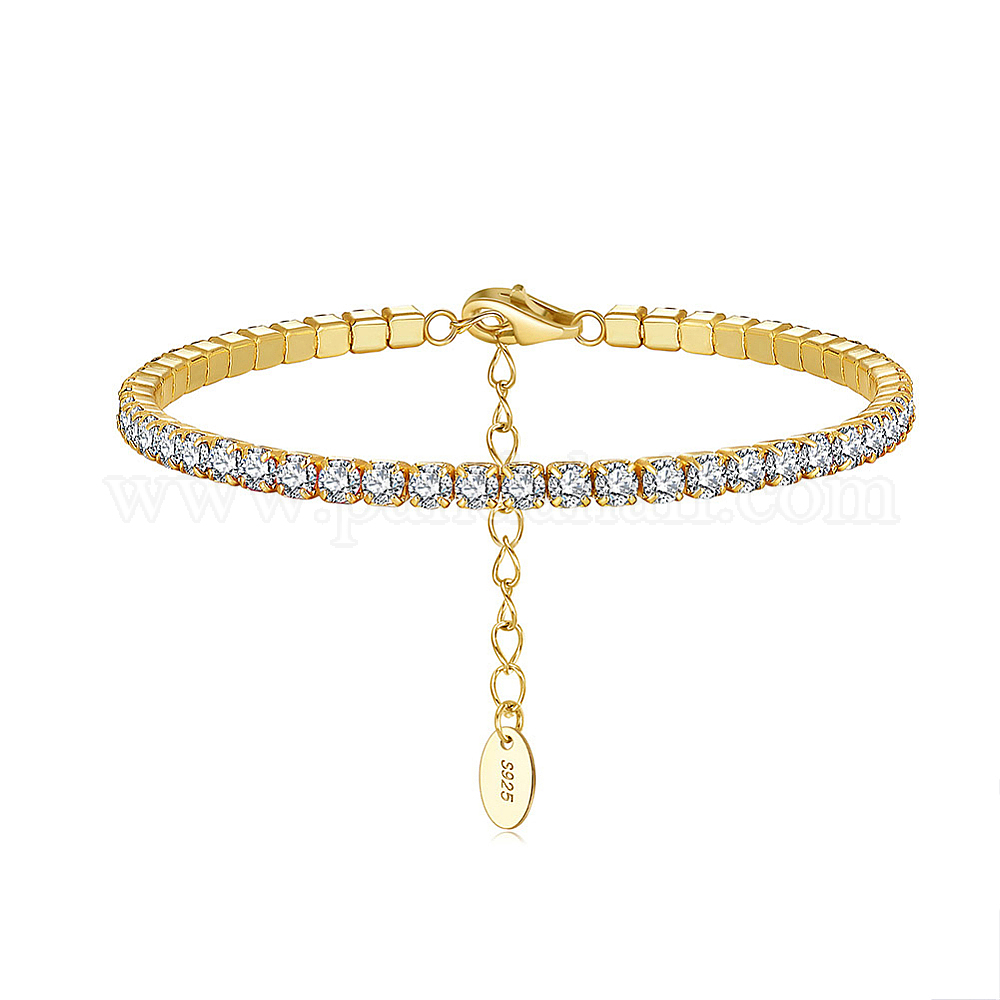 Wholesale Real 14K Gold Plated 925 Sterling Silver Link Chain Bracelet - Pandahall.com