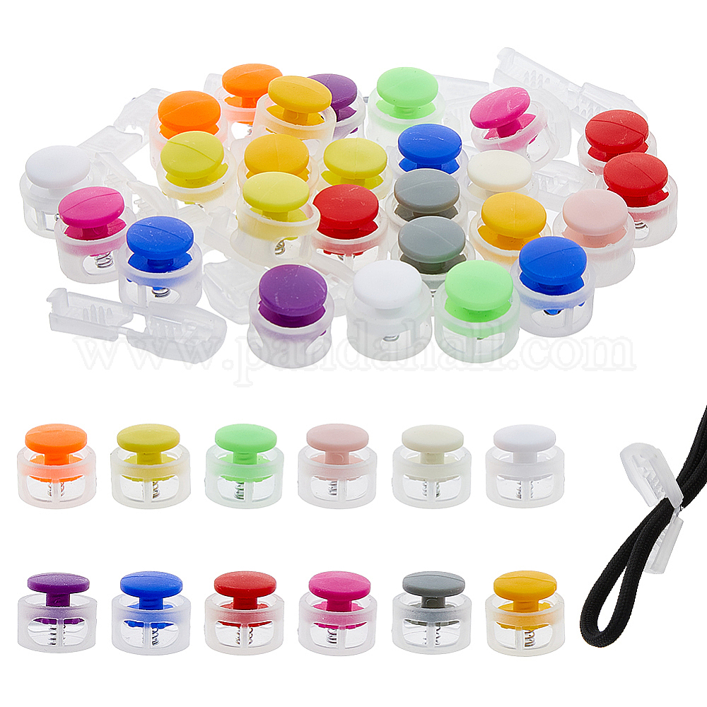 Wholesale 36Pcs 12 Colors Plastic Cord Locks Clip Ends - Pandahall.com