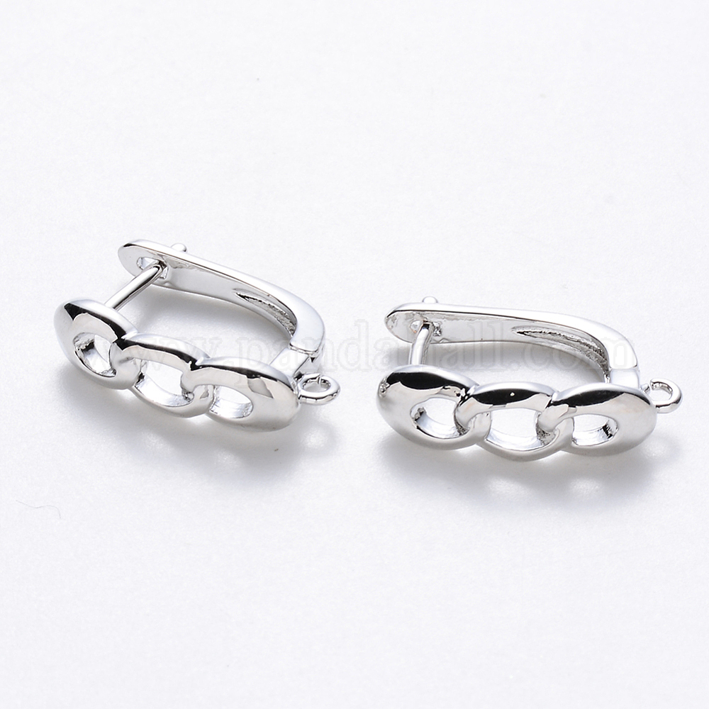 Wholesale Brass Hoop Earring Findings with Latch Back Closure ...