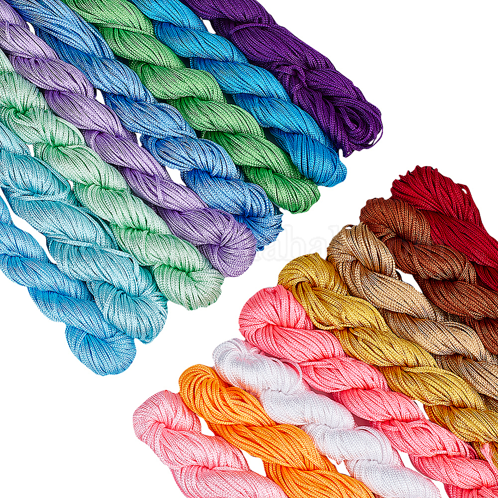 Wholesale 16 Bundles 16 Colors Braided Polyester Cords - Pandahall.com