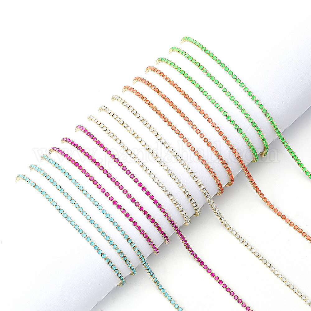 Wholesale 4.5M 5 Colors Brass Rhinestone Strass Chains - Pandahall.com