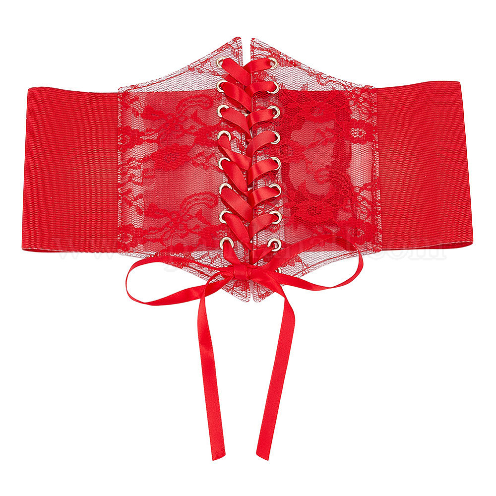 Wholesale PVC Lace Up Elastic Corset Belts with Polyester Ribbon for ...