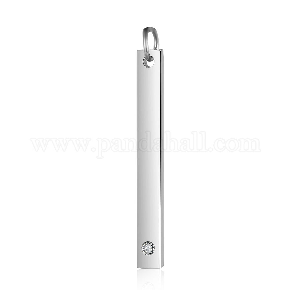 Wholesale 201 Stainless Steel Bar Tag Pendants - Pandahall.com