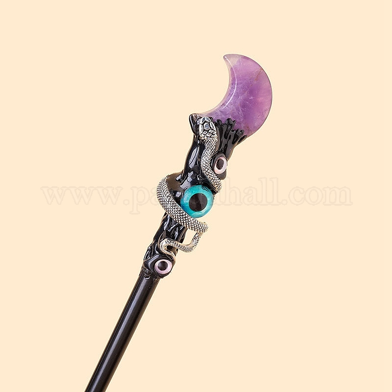 Wholesale Evil Eyes Style Natural Amethyst Magic Wand - Pandahall.com