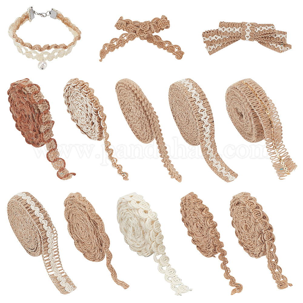 Wholesale 20m 10 styles Braided Burlap Ribbon - Pandahall.com
