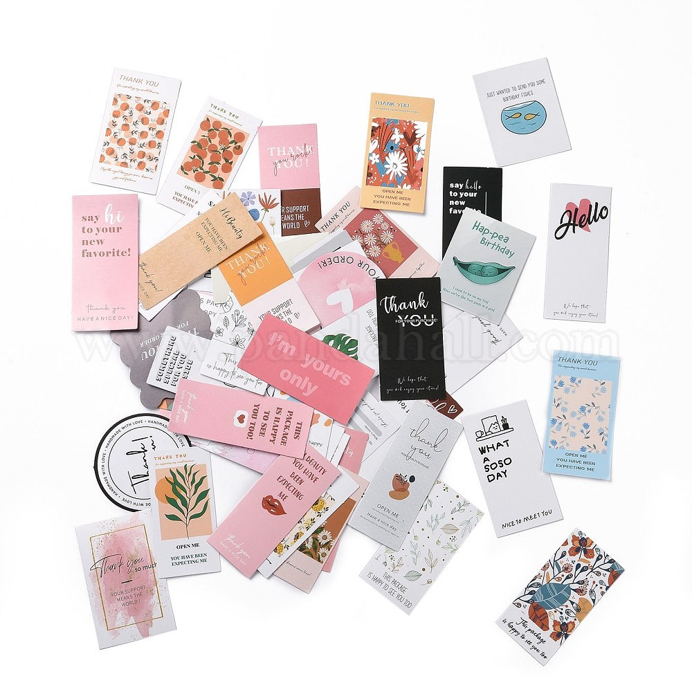 Wholesale Rectangle with Word Paper Stickers Set - Pandahall.com