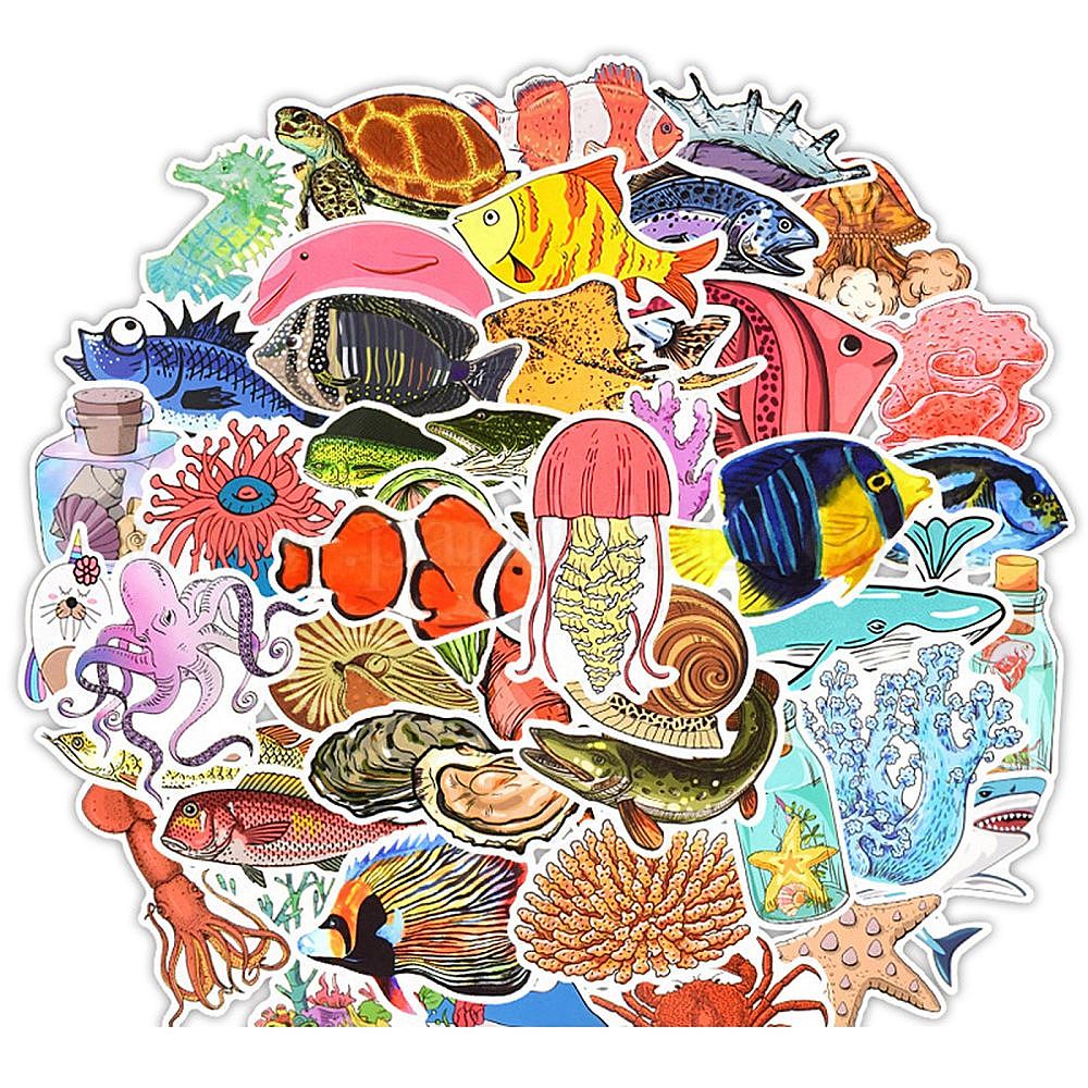 Wholesale 50Pcs PVC Self-Adhesive Cartoon Stickers - Pandahall.com