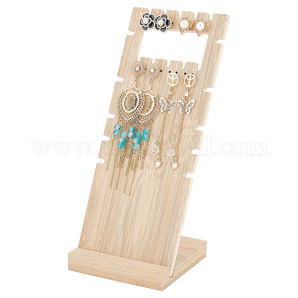 Wholesale 16-Hole 2-Row Wood Jewelry Display Stands - Pandahall.com