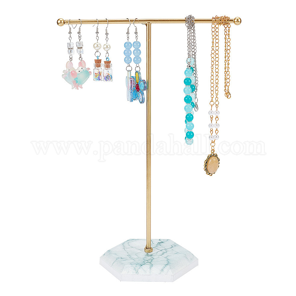 Wholesale Golden Tone T Bar Iron Earring Displays Stands - Pandahall.com