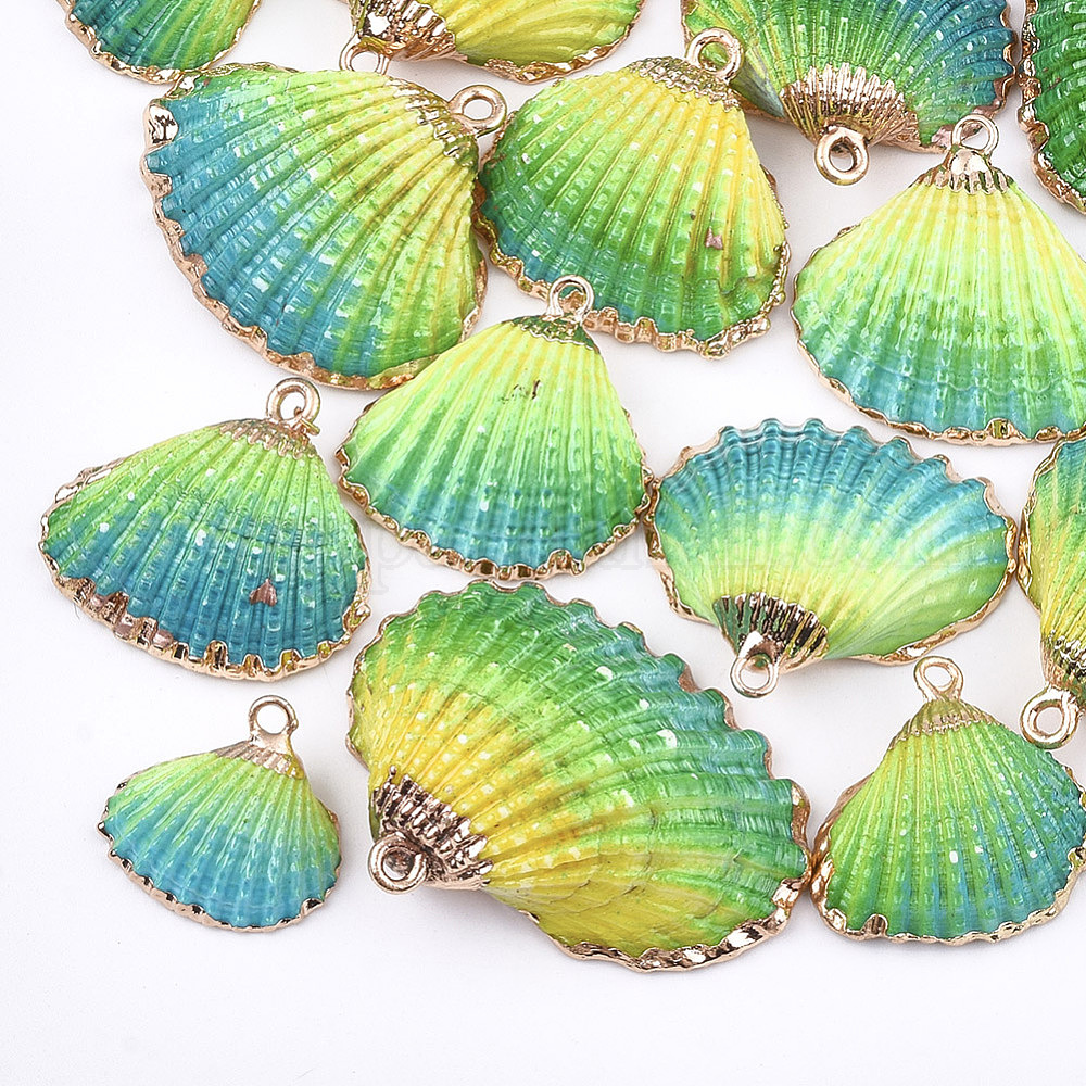 Wholesale Spray Paint & Electroplate Sea Shell Pendants - Pandahall.com