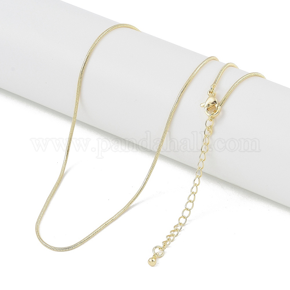 Wholesale Brass Round Snake Chain Necklaces - Pandahall.com
