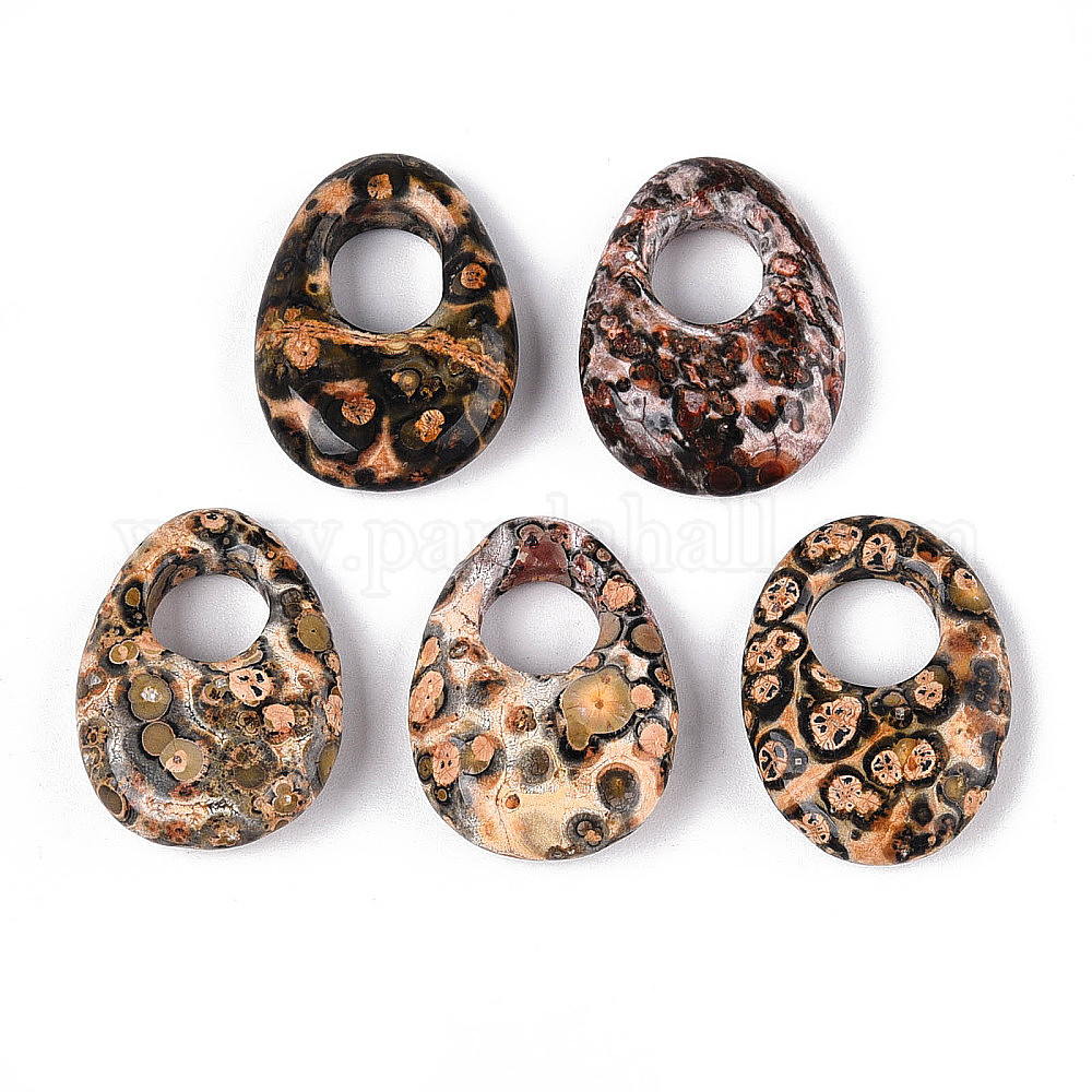 Wholesale Natural Leopard Skin Jasper Large Hole Pendants - Pandahall.com