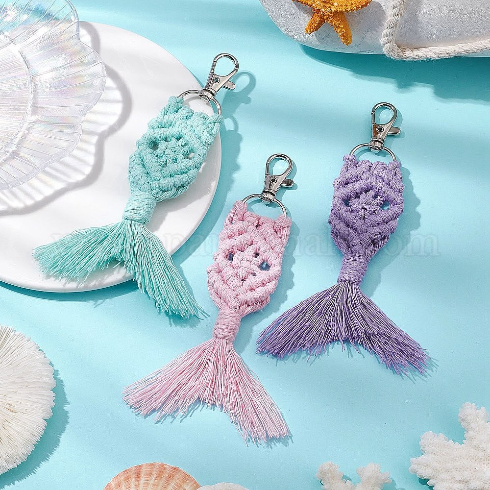 Wholesale Handmade Macrame Cotton Threads Mermaid Tail Pendant ...