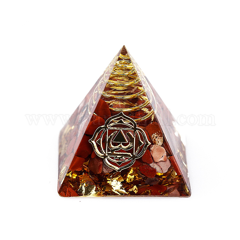 Wholesale Chakra Pattern Orgonite Pyramid Resin Display Decorations ...