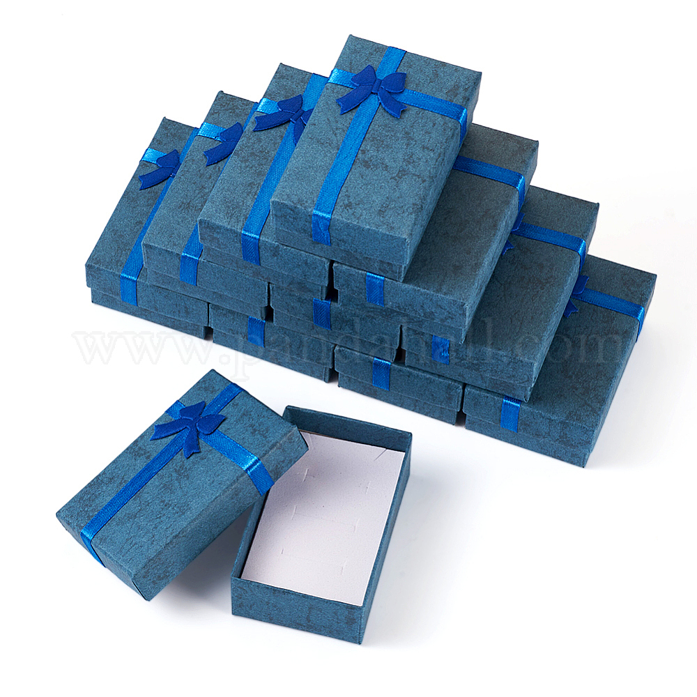 Wholesale Rectangle Paper Jewelry Gift Boxes with Bowknot - Pandahall.com