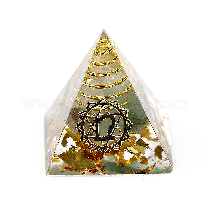 Wholesale Chakra Pattern Orgonite Pyramid Resin Display Decorations ...
