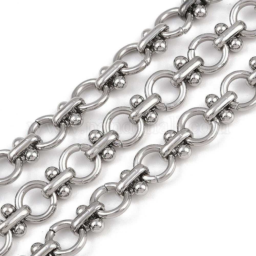Wholesale 304 Stainless Steel Ring with Round Link Chains - Pandahall.com