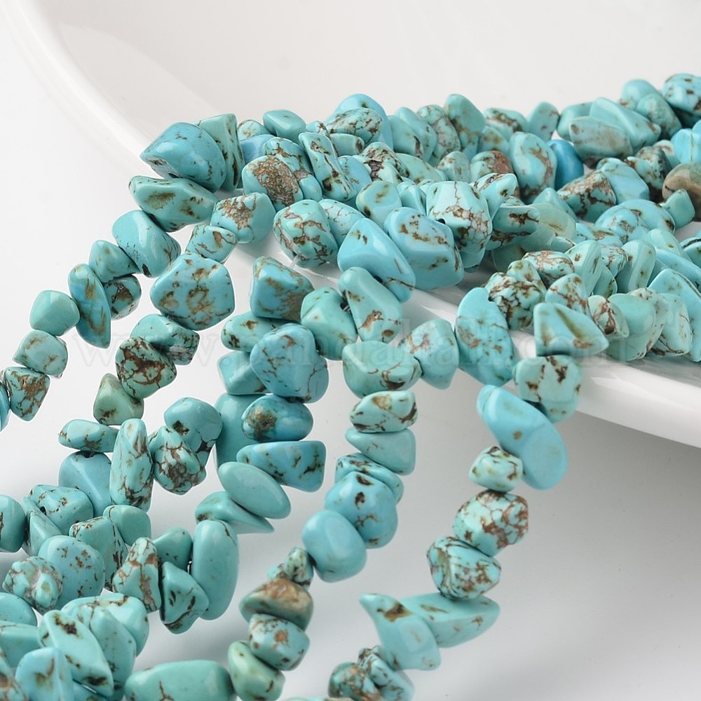 Wholesale Nuggets Synthetic Turquoise Bead Strands - Pandahall.com