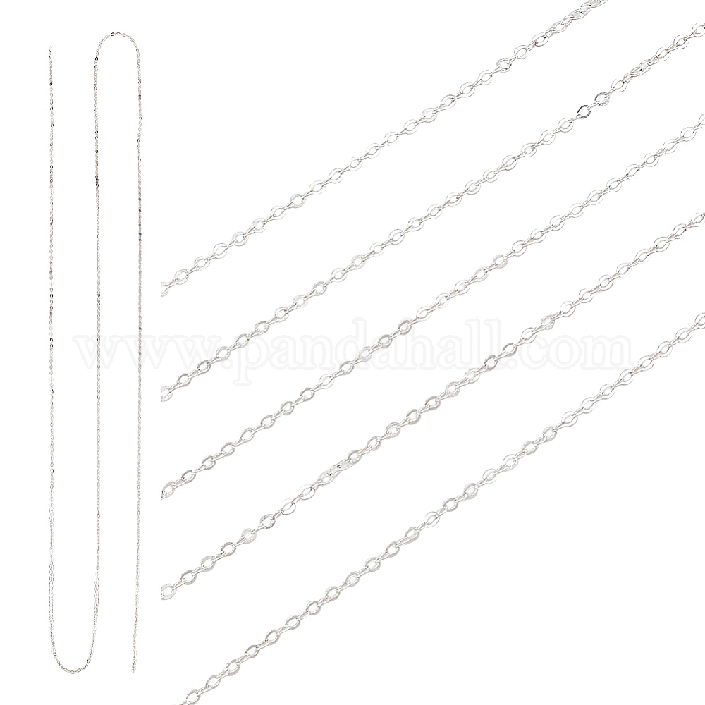 Wholesale 925 Sterling Silver Flat Cable Chains - Pandahall.com