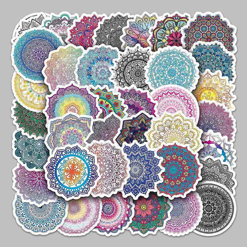 Wholesale Mandala Theme Waterproof PVC Plastic Sticker Labels ...