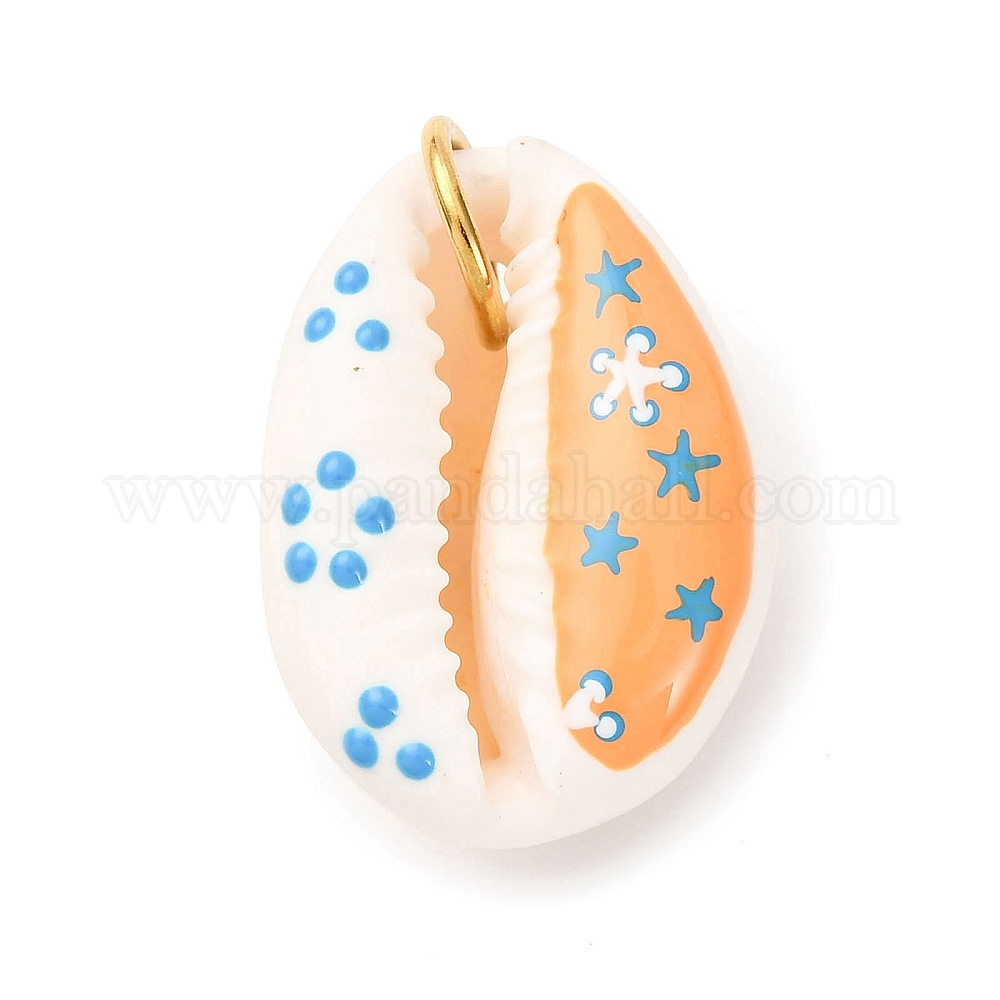 Wholesale Printed Natural Cowrie Shell Pendants - Pandahall.com