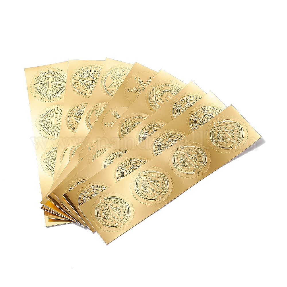 Wholesale Self Adhesive Gold Foil Embossed Stickers - Pandahall.com
