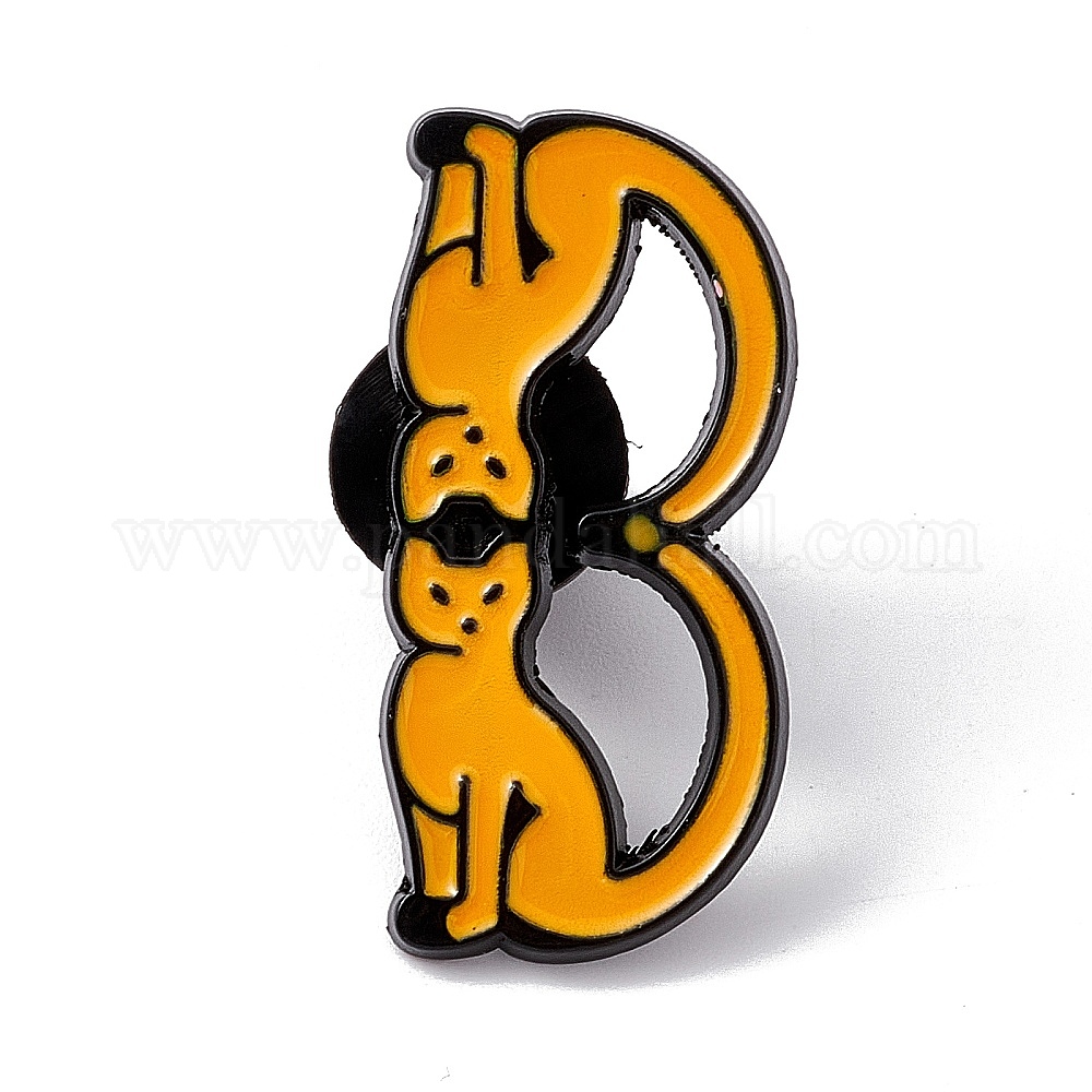 Wholesale Cat Initial Letter Enamel Pin - Pandahall.com