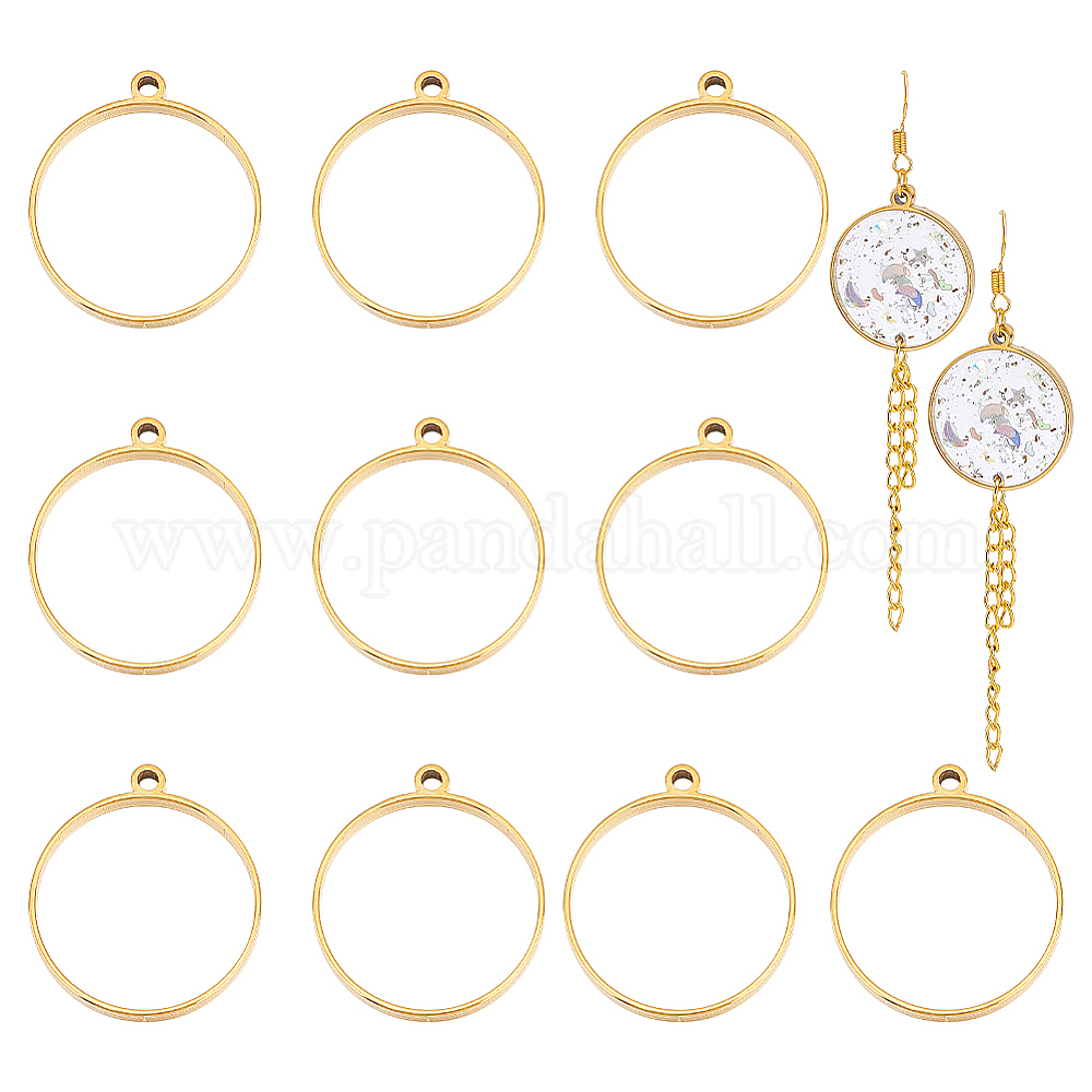 Wholesale 12Pcs 304 Stainless Steel Open Back Bezel Pendants - Pandahall.com