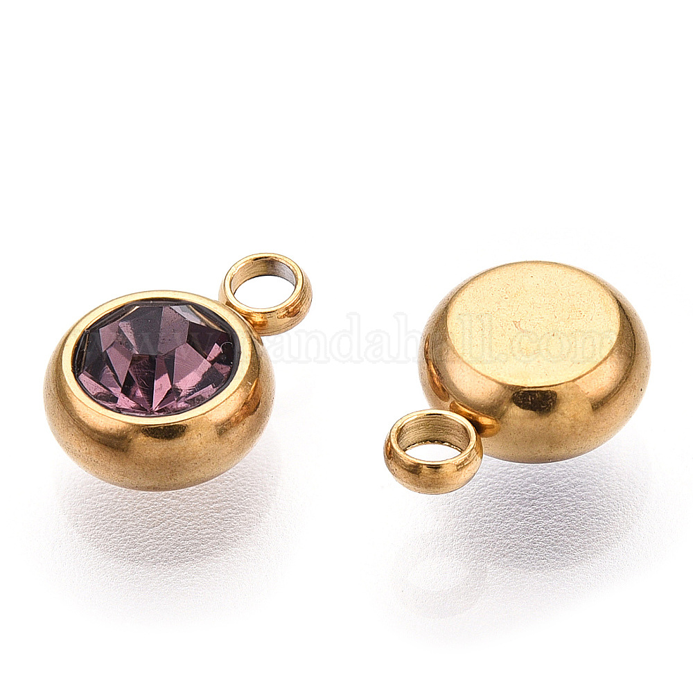 Wholesale 201 Stainless Steel Rhinestone Charms - Pandahall.com