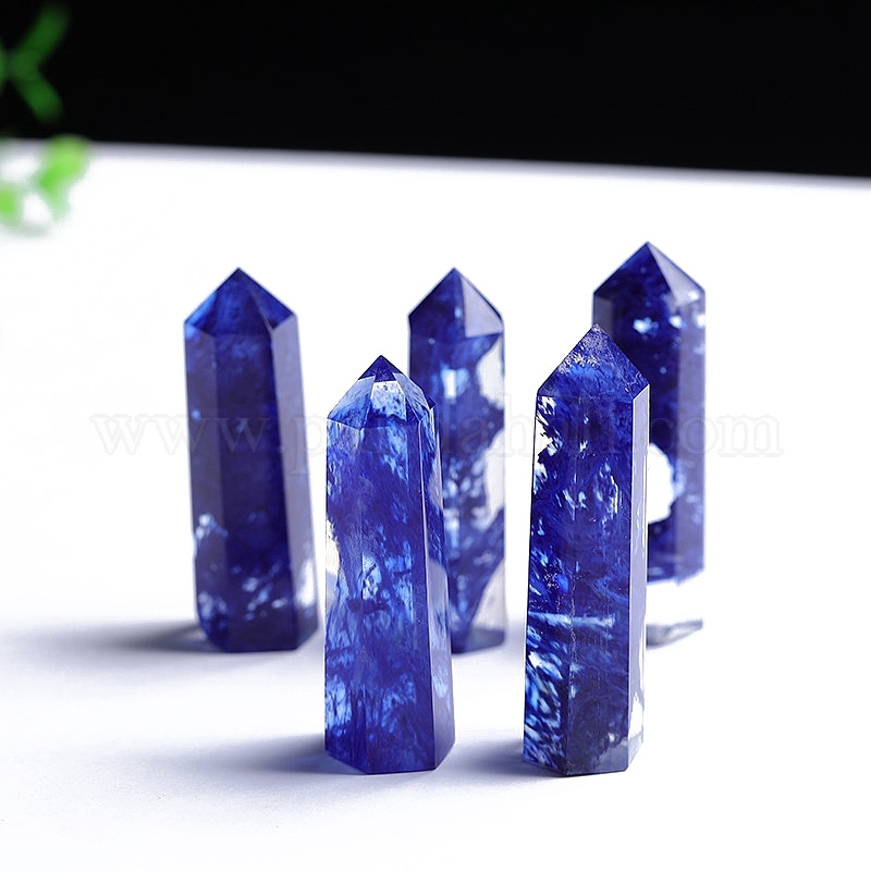Wholesale Blue Watermelon Stone Glass Point Tower Wands - Pandahall.com