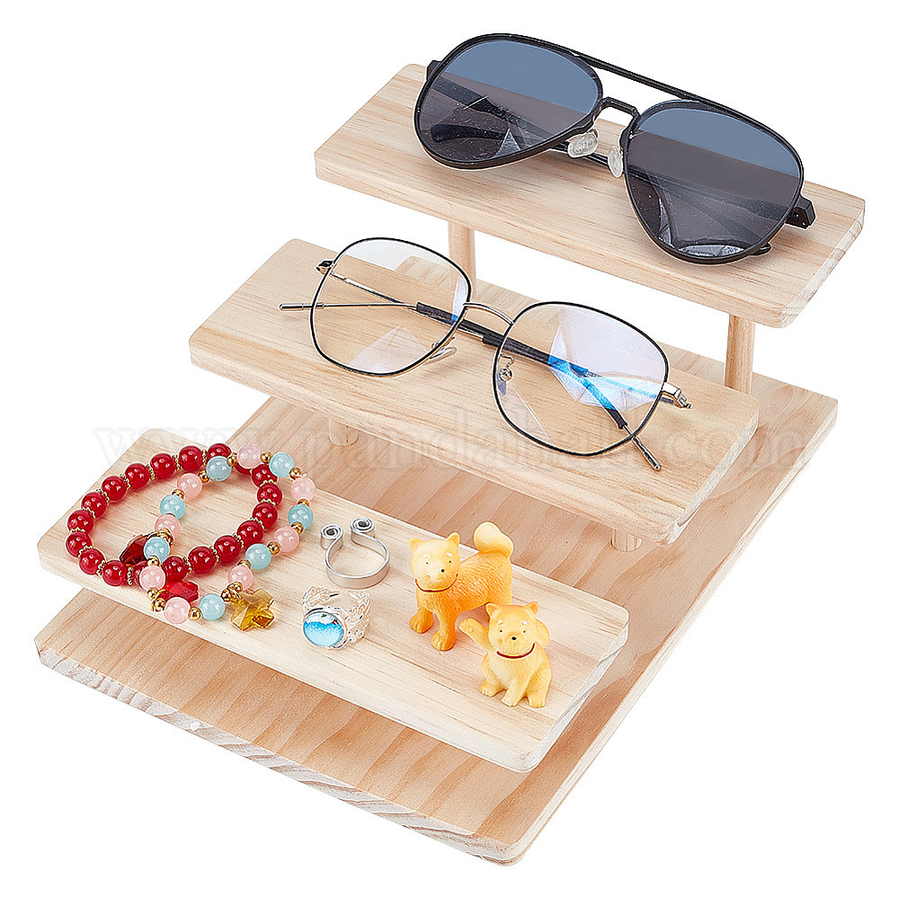 Wholesale 3-Tier Pine Wood Eyeglass Display Risers - Pandahall.com