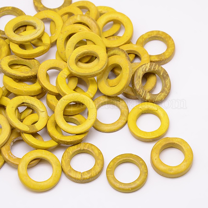 Wholesale Dyed Wood Jewelry Findings Coconut Linking Rings - Pandahall.com