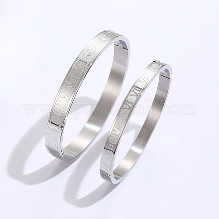 Wholesale Non-Tarnish 2Pcs 2 Style 201 Stainless Steel Hinged Bangles ...