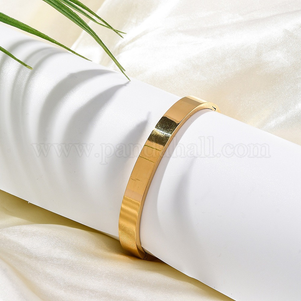 Wholesale Ion Plating(IP) 304 Stainless Steel Hinged Bangles for Women - Pandahall.com