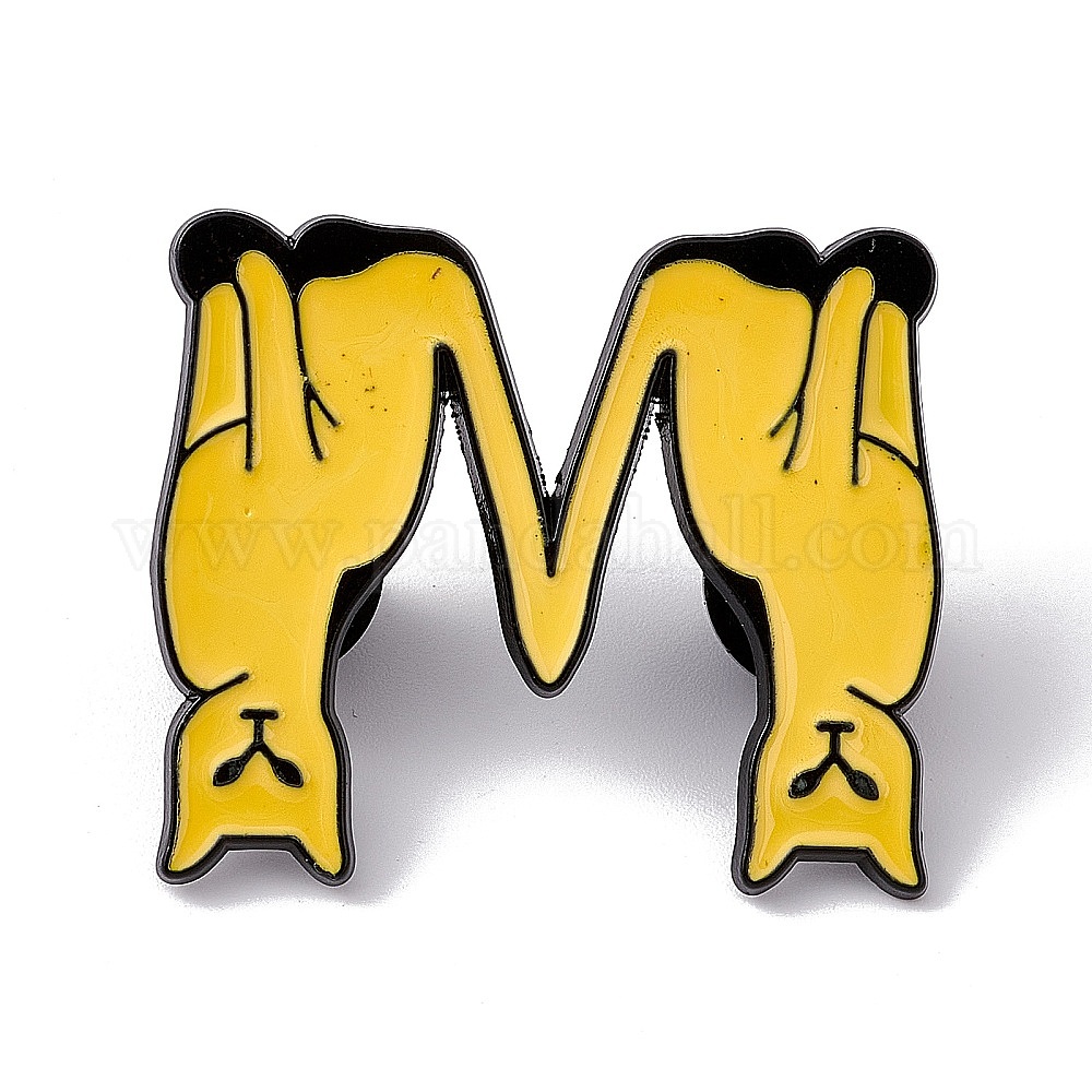 Wholesale Cat Initial Letter Enamel Pin - Pandahall.com