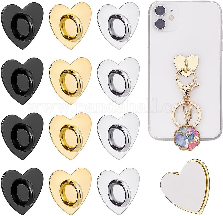 Wholesale 12Pcs 3 Colors Alloy Cell Phone Finger Ring Adhesive Metal ...