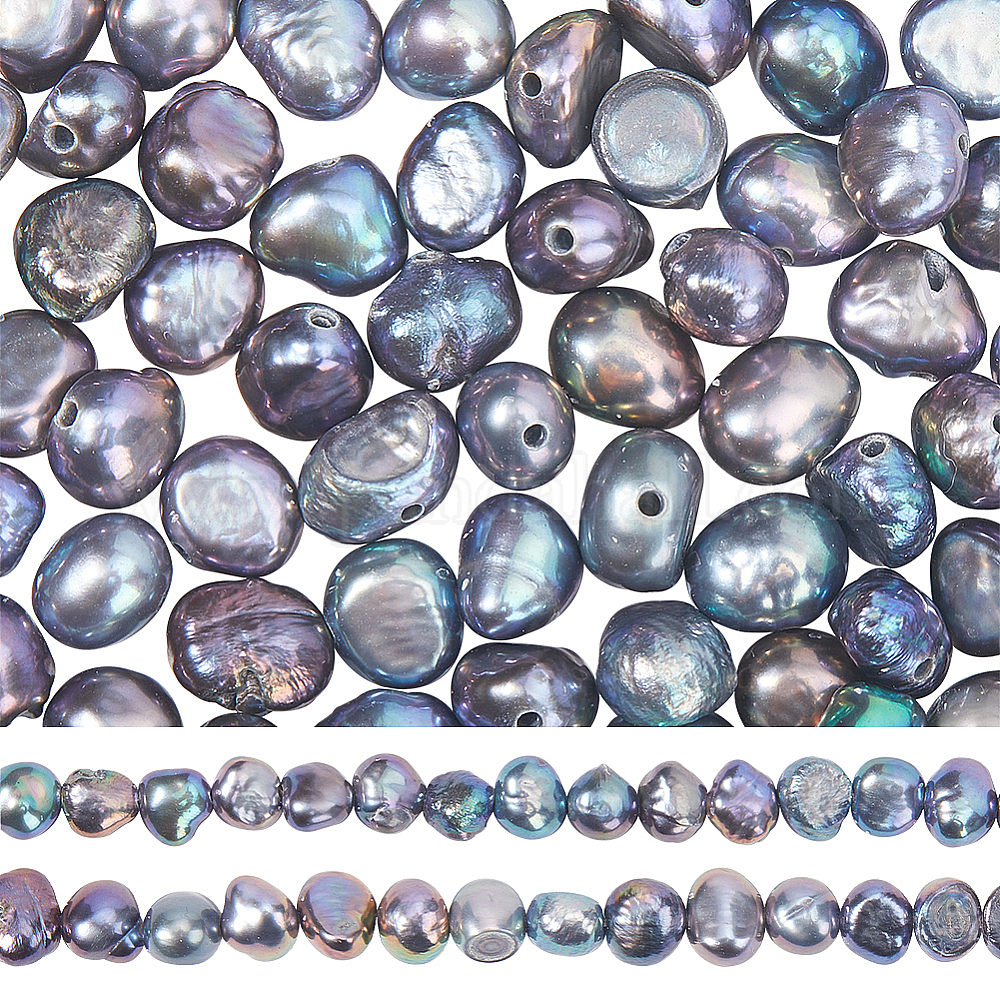 Wholesale 3 Strands Natural Baroque Pearl Keshi Pearl - Pandahall.com