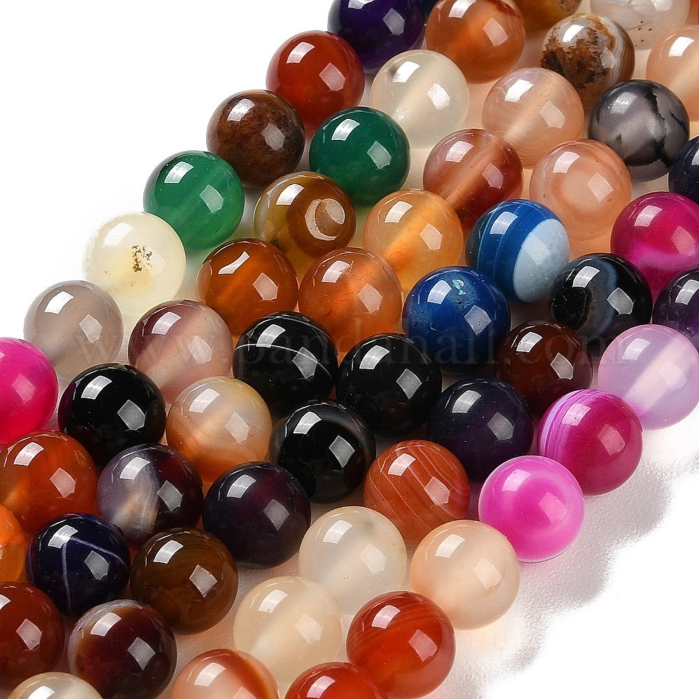 Wholesale Natural Striped Agate/Banded Agate Beads Strands - Pandahall.com