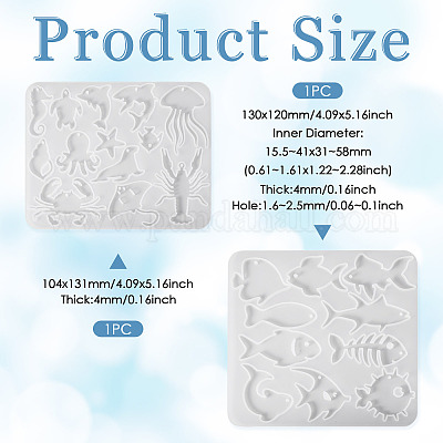 Wholesale 2Pcs 2 Styles DIY Pendant Silhouette Silicone Molds ...