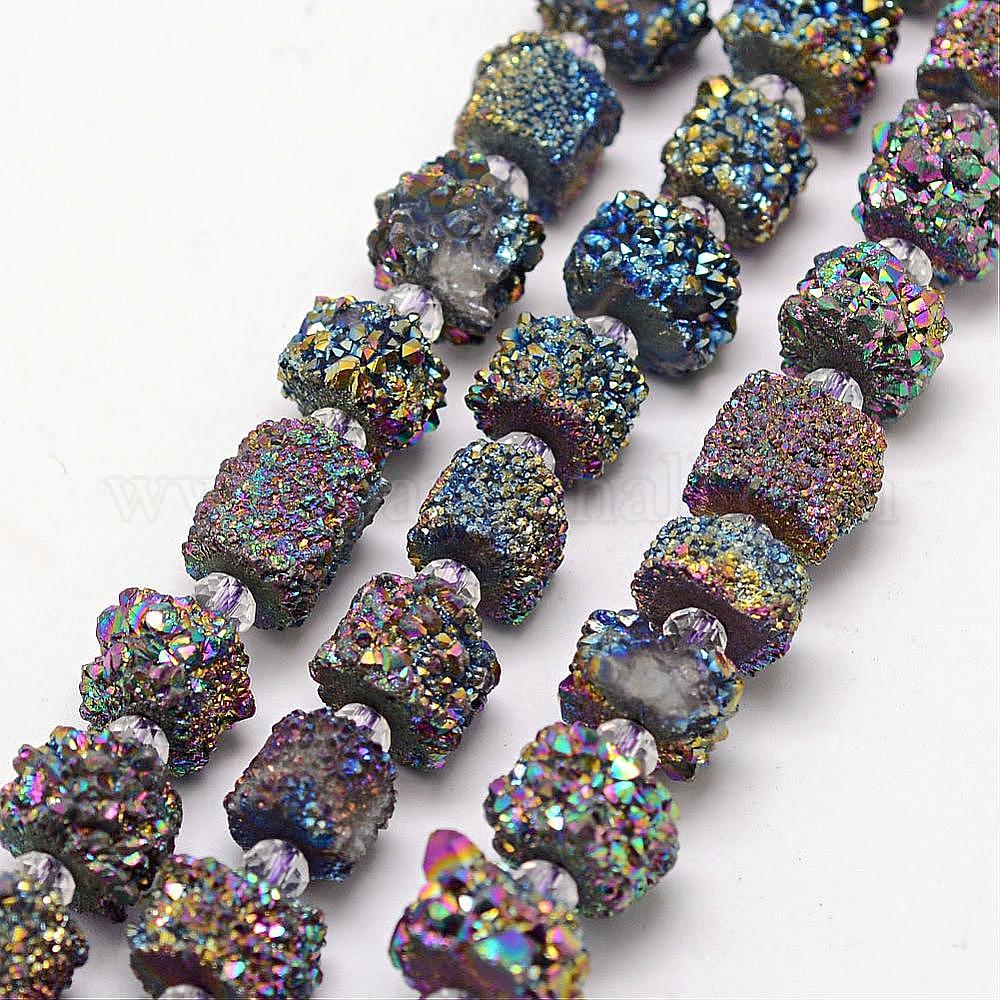 Wholesale Electroplate Natural Druzy Crystal Bead Strands - Pandahall.com