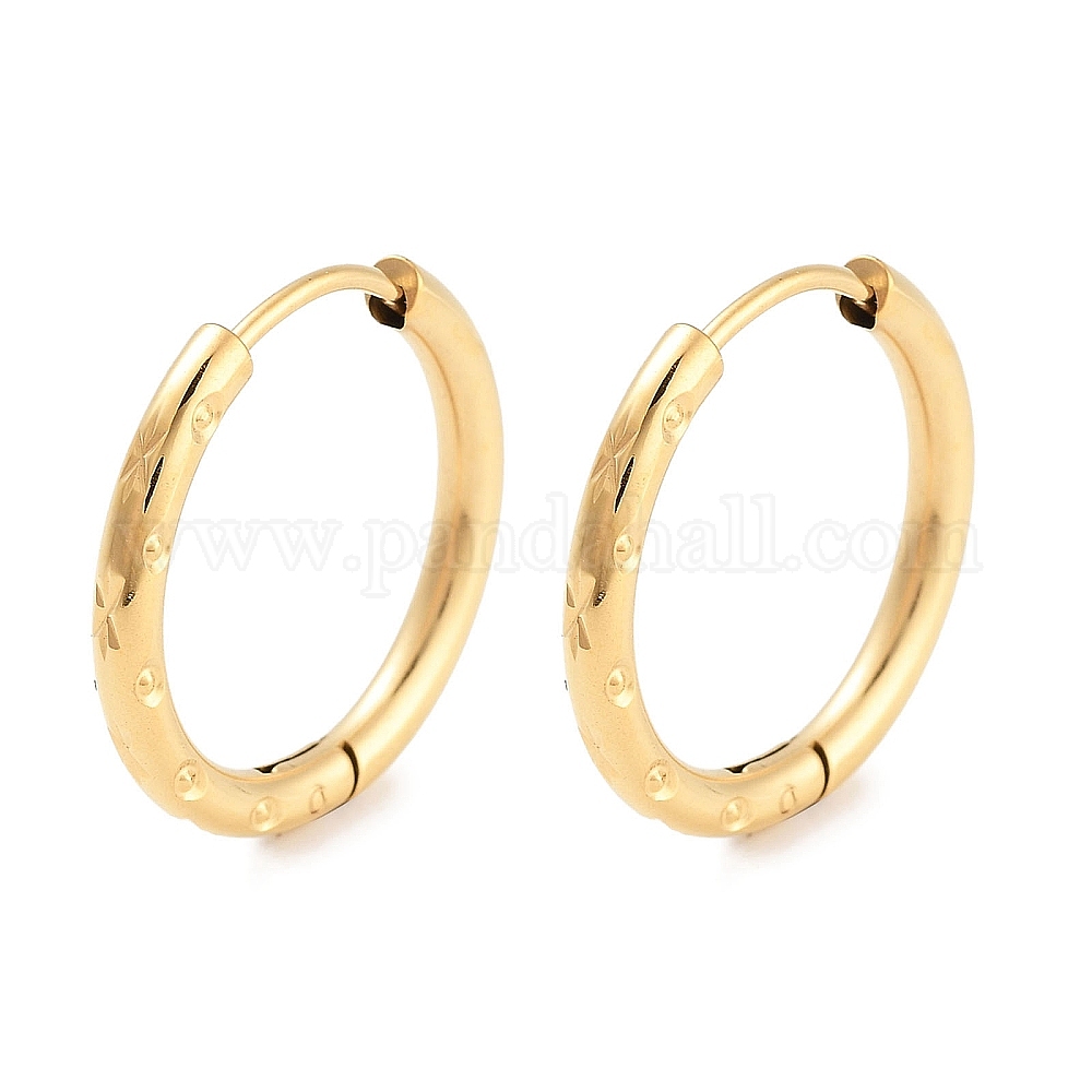 Wholesale Ion Plating(IP) 304 Stainless Steel Textured Huggie Hoop ...