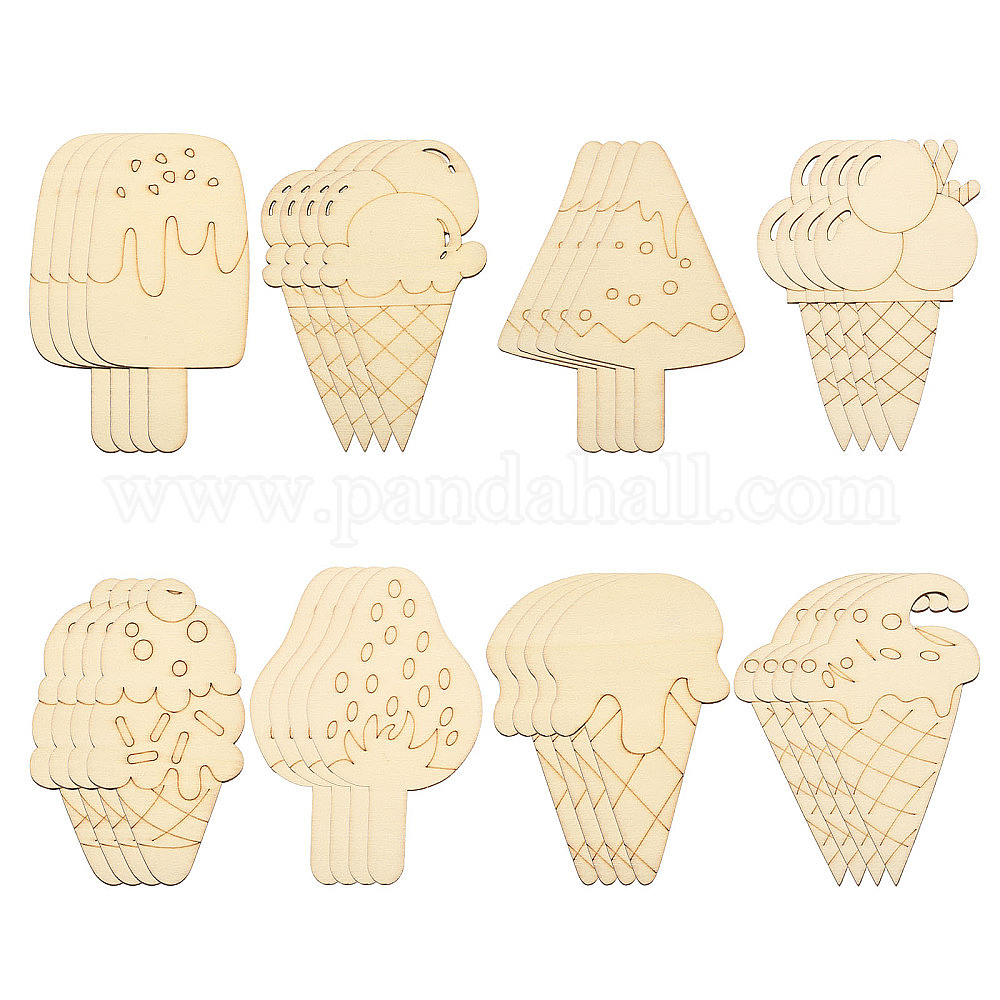 Wholesale Unfinished Wood Ice Cream Cutouts - Pandahall.com