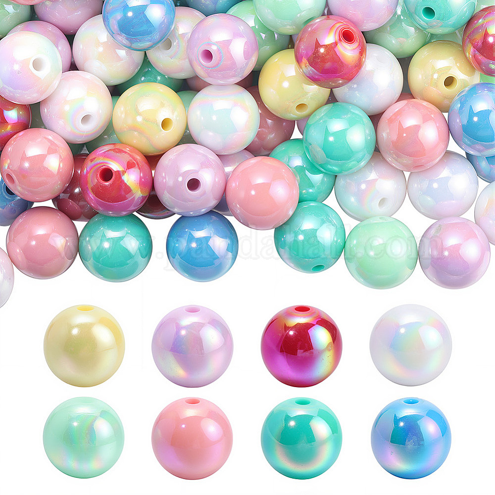 Wholesale 120Pcs 8 Colors Opaque Acrylic Beads - Pandahall.com