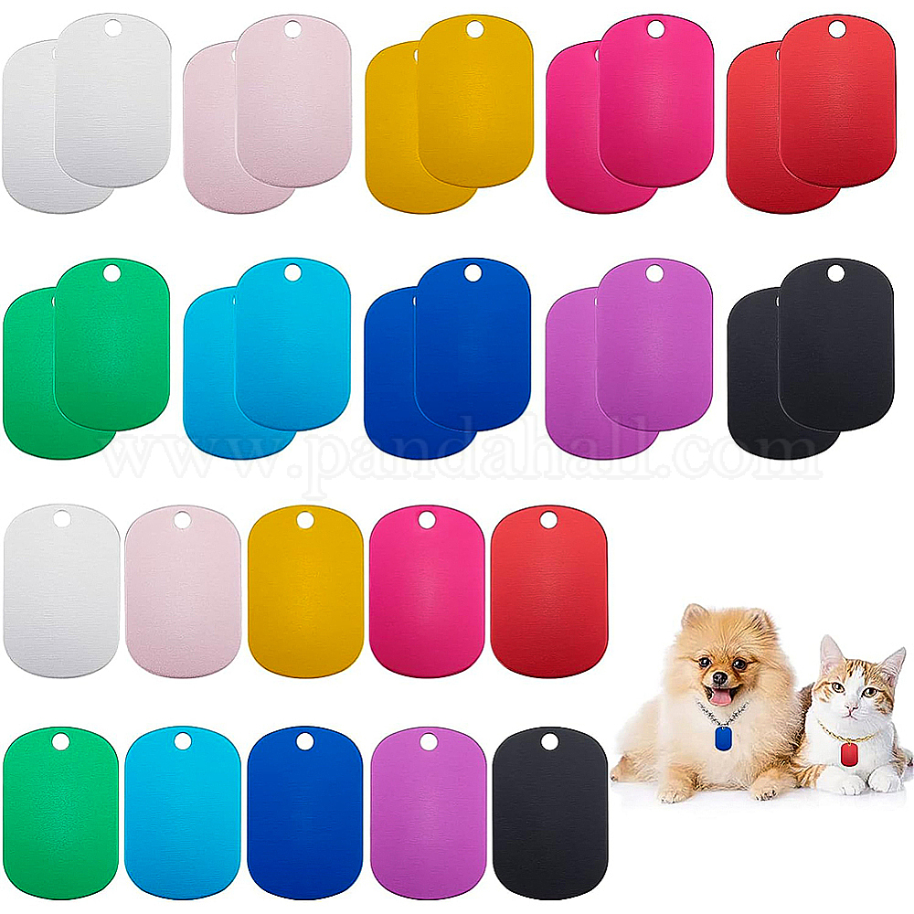 Wholesale 30Pcs 10 Colors Aluminum Oval Blank Pet ID Tags - Pandahall.com