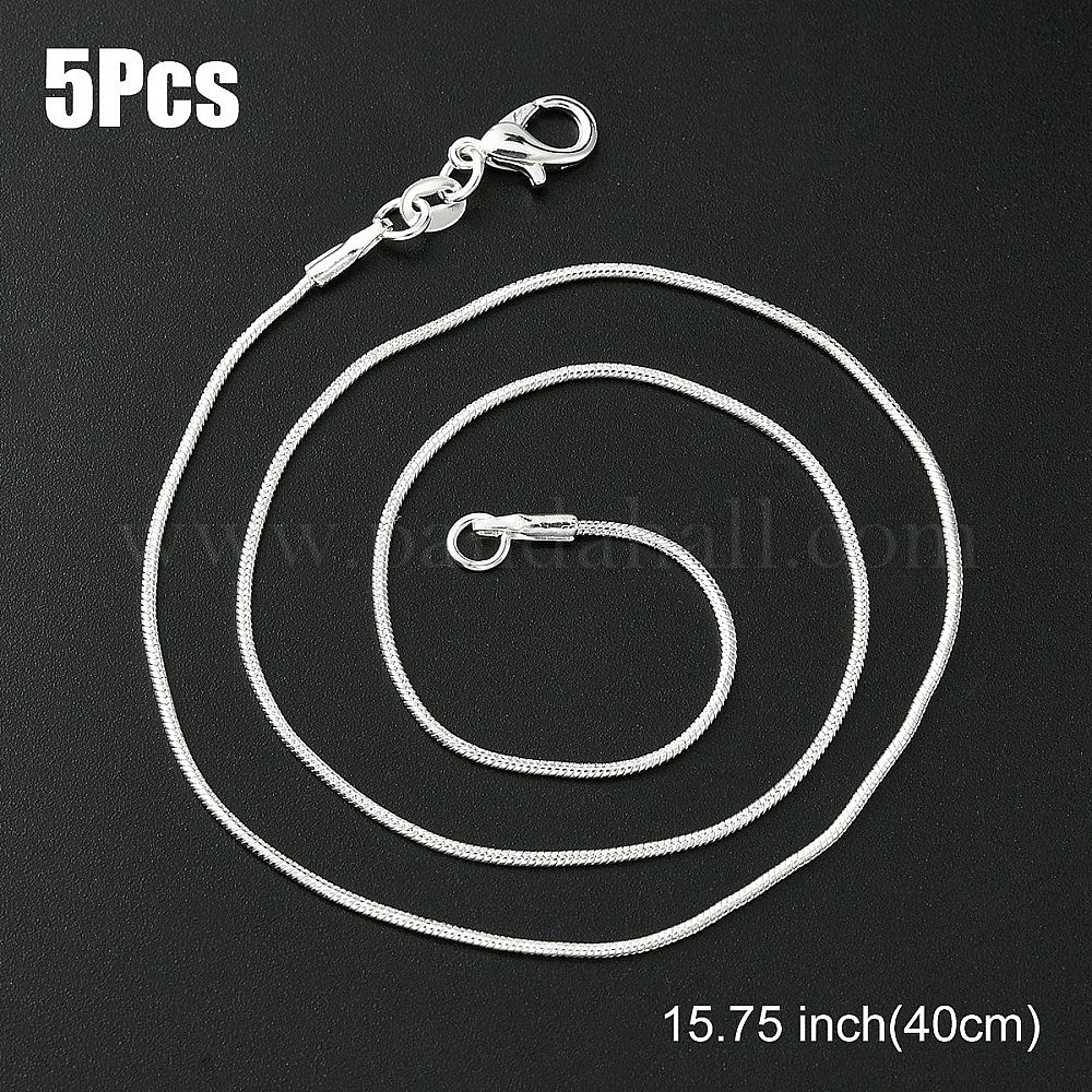 Wholesale Brass Round Snake Chain Necklace with Lobster Claw Clasps ...